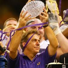Nick Saban for LSU after a win - Players Bio