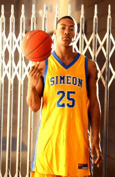 Derrick rose while at Simeon Career Academy - Players Bio