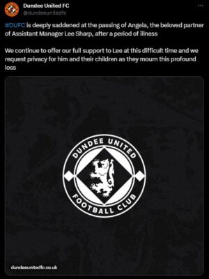 Who Was Angela Sharp, Lee Sharp Dundee United Wife? Obituary And Death ...