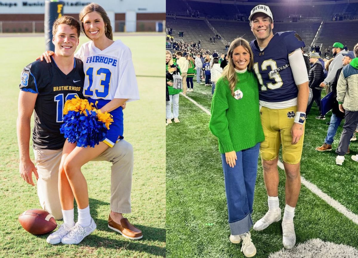 Quarterback For Notre Dame Fighting Irish, Riley Leonard and Molly ...