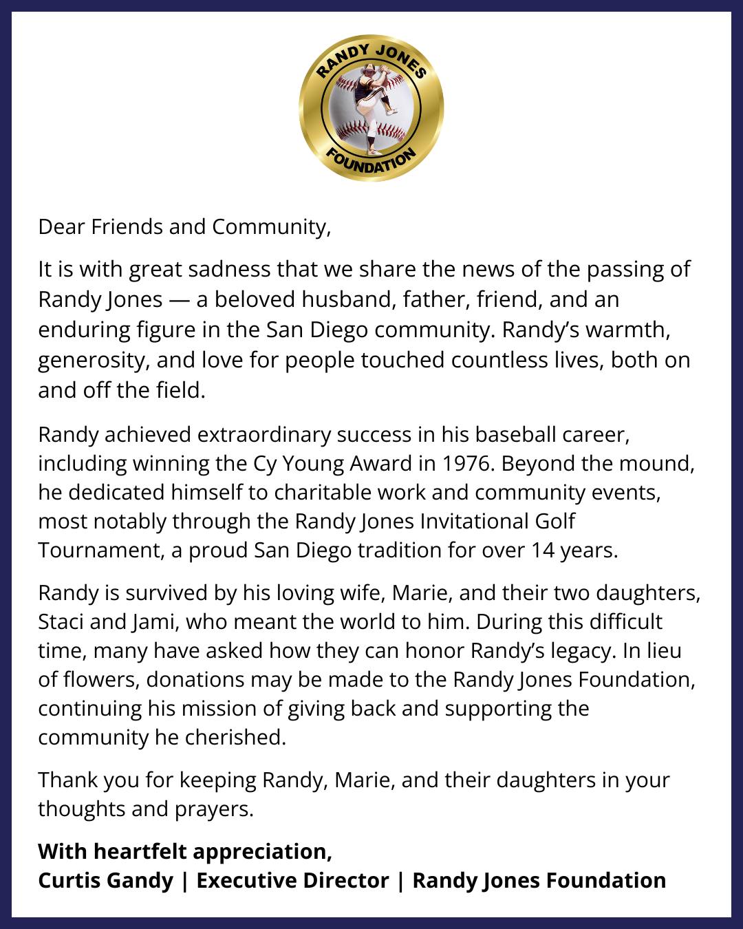 Padres legend Randy Jones, 1976 Cy Young winner and beloved sinkerball ...